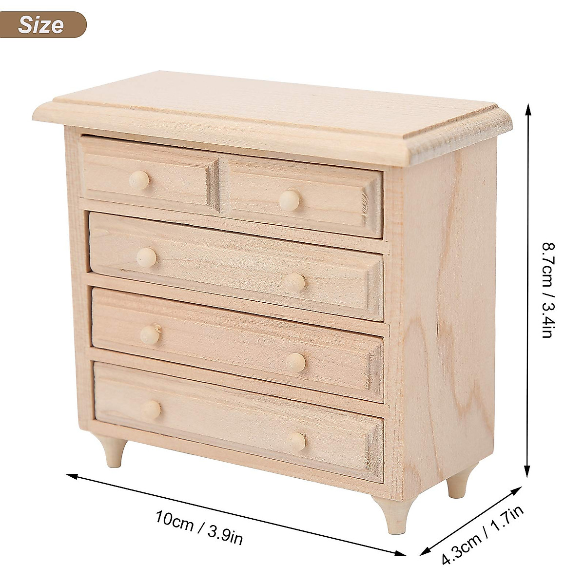Fippkargo 1:12 Wooden Table Square 8 Button Dollhouse Movement Cabinet Sleeping Cabinet Mini Furniture Solid Wood Miniature Model Beautiful Color Kit Handcraft DIY Model Gift Supplies Accessories