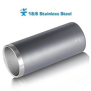 JIVILILM Stainless Steel Insulated Cooler for 12oz Slim Cans | Skinny Can Drinks Holder for Hard Seltzer, Beer, Soda, and Energy Drinks (Gray)