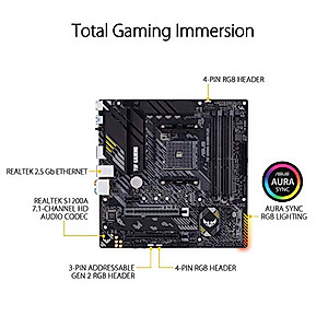 ASUS TUF Gaming B550M-PLUS AMD AM4 (3rd Gen Ryzen™) Micro ATX Gaming Motherboard (PCIe 4.0, 2.5Gb LAN, BIOS Flashback, HDMI 2.1, USB 3.2 Gen 2, Addressable Gen 2 RGB Header and Aura Sync)