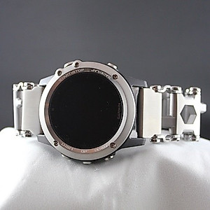 BestTechTool BTT-Stainless Steel-Watch Adapter Compatible with Leatherman Bracelet (Silver-Tread, Apple Watch Ultra 2/Ultra/46mm/45mm/44mm/42mm)