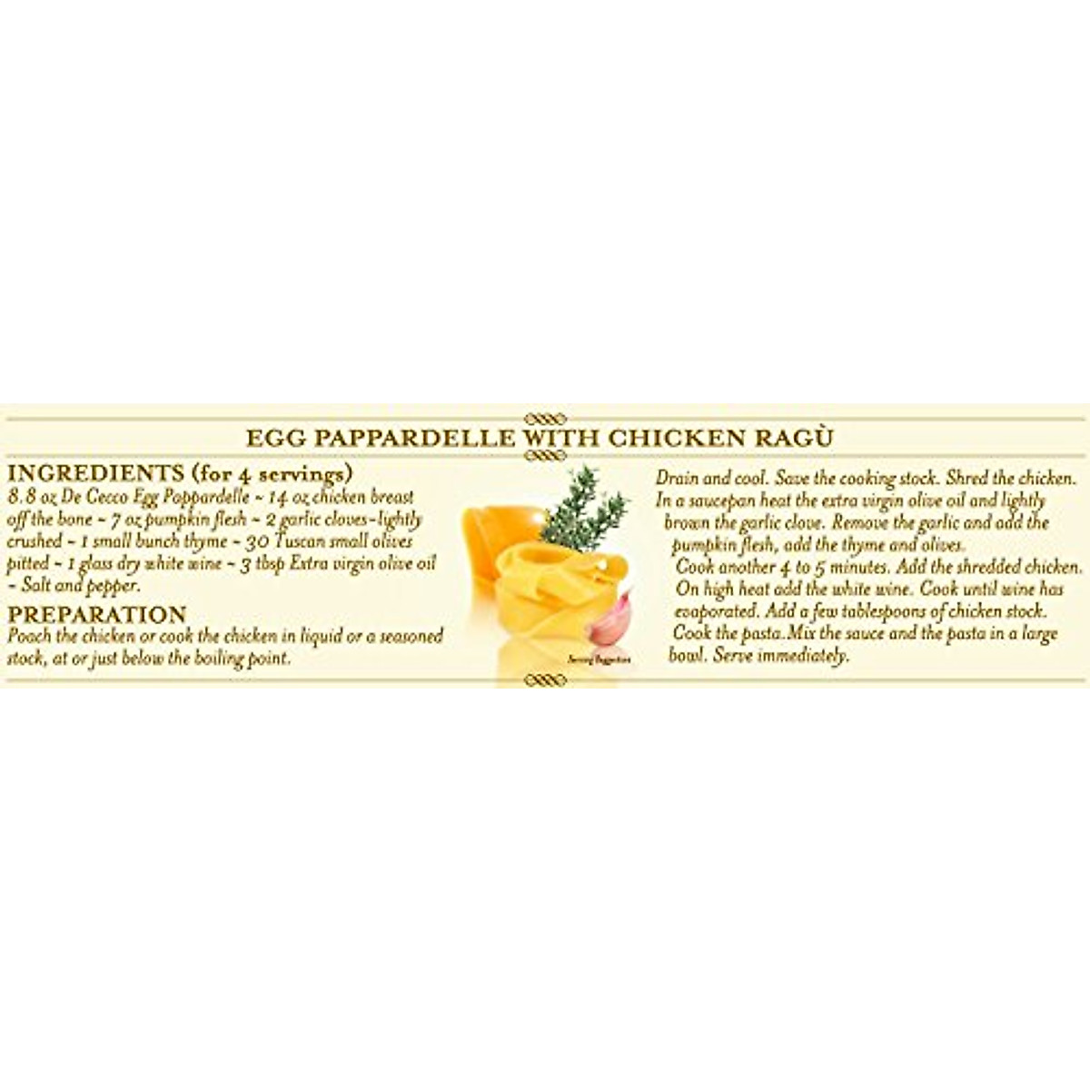 De Cecco Pasta, Egg Pappardelle, 8.8 Ounce
