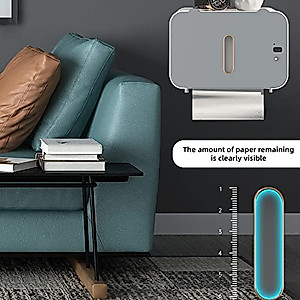 Automatic Touchless Toilet Paper Dispenser, Household Intelligent Induction Punch-Free Toilet Paper Holder Dispenser Wall Mount Paper Towel Dispenser for Kitchen, Bathroom, Toliet (Grey)