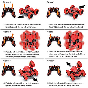 Fixget Remote Control Car RC Car, 4WD 2.4 GHz Remote Control Stunt Car Toys Double Sided Rotating Vehicles 360°Flips, Kids Outdoor Indoor Toys Birthday Gift for Boys Girls (Included Battery)