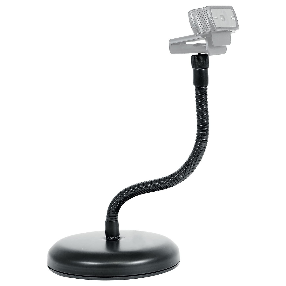 Rockville RDMS7 Desktop Mic Stand w 11.8" Gooseneck+Weighted Base+Webcam Adapter