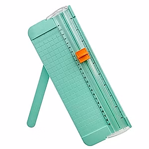 QYQRQF Paper Cutter, A4 Paper Trimmer with Security Safeguard & Side Ruler Portable Straight Edge Cutter for Scrapbooking Craft Paper, Photos, Label, Cardstock (Green)