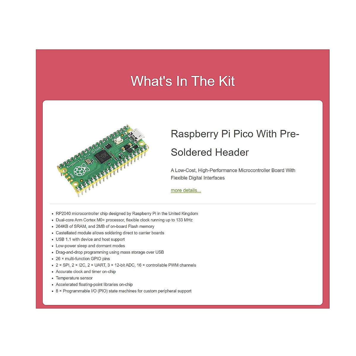 waveshare for Raspberry Pi Pico Evaluation Kit B Include Pi Pico Board with Pre-Soldered Header,1.14inch RGB Color LCD, 10DOF IMU Sensor Module,Dual GPIO Expander,Breadboard