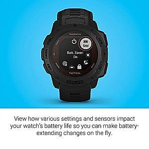Garmin Instinct Solar Tactical GPS Smartwatch 45mm - Black - 010-02293-13