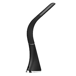 LED Desk Lamp Flexible Gooseneck with Clock Calendar and Temperature,Office Gift Ideas,Touch Dimmable Table Lamp with 3 Levels Brightness,Modern Light for Home Office and Dorm-Black (YF-U2)