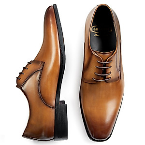 GIFENNSE Mens Leather Oxford Dress Shoes Formal Lace Up Modern