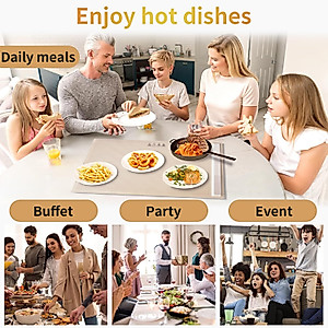 NWK Electric Warming Tray - Full Surface Heating, Rollable & Portable,Premium Silicone Nano-Material, 3 Temperature Settings, Auto Shut-Off -Versatile Food Warmer for Gatherings,Parties, Everyday Use