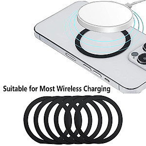 Kinizuxi Mag Safe Ring 360 6Pack,Mag Safe Sticker for Mag Safe Magnet,Universal Magnetic Conversion Kit for iPhone 14/13/12/11/X Series, Galaxy S23/S22/S21/20 and More, Mag Safe Accessories-Black