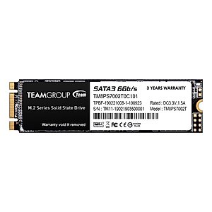 TEAMGROUP MS30 2TB with SLC Cache 3D NAND TLC M.2 2280 SATA III 6Gb/s Internal Solid State Drive SSD (Read/Write Speed up to 550/500 MB/s) Compatible with Laptop & PC Desktop TM8PS7002T0C101