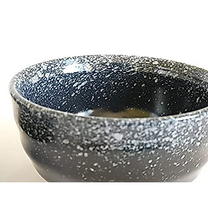 8 Pieces Japanese Fuji Blue Style. 4 Ceramic Miso & Rice Bowls Set Plus 4 Small Soy Sauce bowl Plates Included. 8 oz. Japan, Korean & Chinese. Portion Control Ramen Soup Capable. (Dark Blue, 4.1in x4)