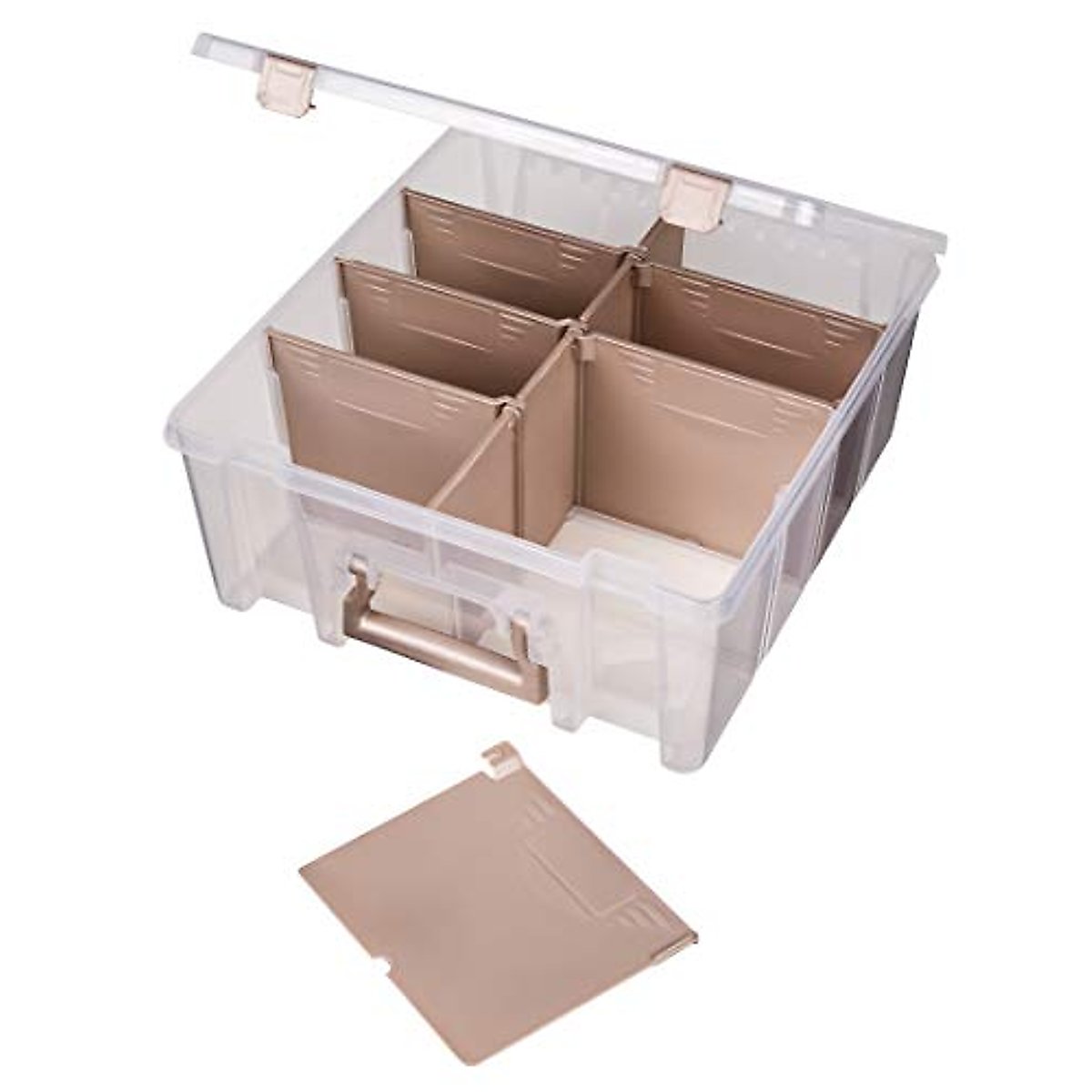 ArtBin Super Satchel Compartment Box - Stackable Durable Art Storage with 8 Removable Compartments, Smart Closure, and Portable Design for Craft Supplies, Threads, Ribbons, Paint Tubes