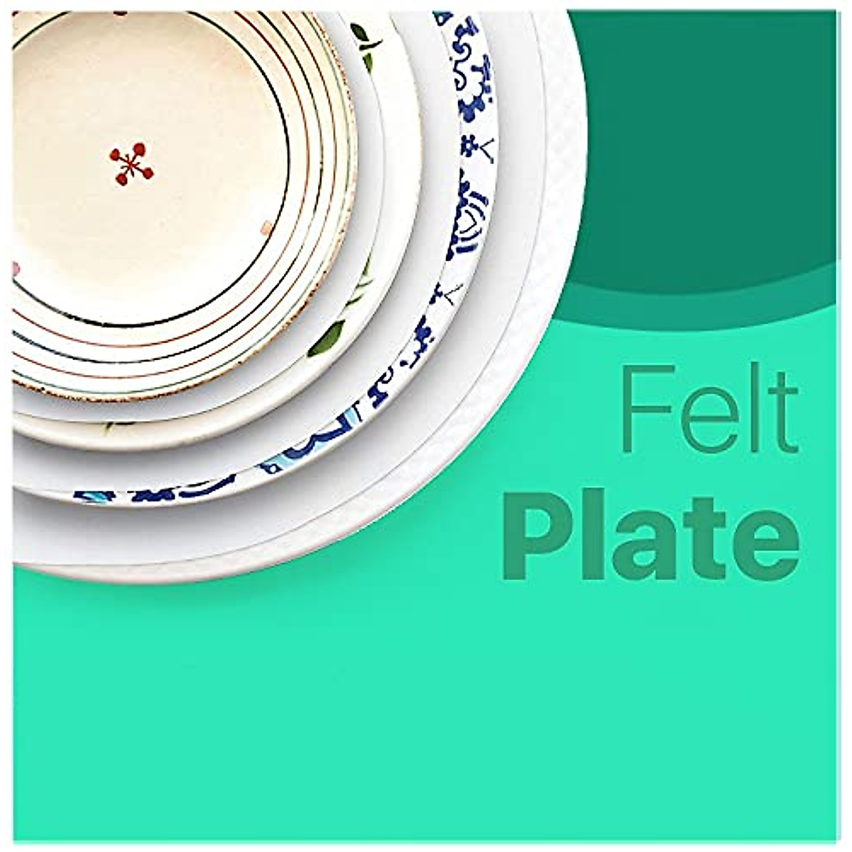 YYCRAFT 48 Felt Plate China Storage Dividers Protectors White Thick Premium Soft Round Felt Circles (3 Size,White)