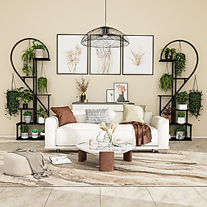 POTEY 6 Tier Metal Plant Stand, Creative Half Heart Shape Ladder Plant Stands for Indoor Plants Multiple, Plant Shelf Rack for Home Patio Lawn Garden (Black Board 2 Pack)