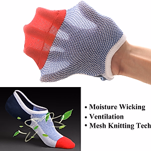 Mottee&Zconia No Show Socks for Mens Low Cut Ankle Invisible Non-Slip Casual Sports Athletic Cotton Socks 6Pairs Size L