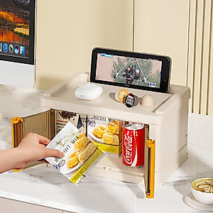 longvoyage Plastic Storage Bins Makeup tool storage box, jewelry storage box, stationery storage box, snack storage box,food pantry cabinet,Stationery storage box