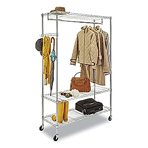 Alera ALEGR364818SR Wire Shelving Garment Rack, Coat Rack, Stand Alone Rack W/casters, Silver