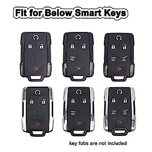 Soft TPU Key Fob Cover Case Remote Holder Skin Glove Fit for Chevy Chevrolet Silverado Colorado/GMC Sierra Canyon Yukon Cadillac (Red)