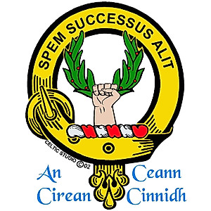 Ross 5 oz Round Clan Crest Scottish Badge Flask