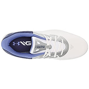 Under Armour Women's Charged Breathe 2 Spikeless Cleat, (100) White/Metallic Silver/Baja Blue, 8, US