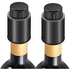 Vacuum Wine Stoppers with Time Scale Record Saver Wine Preserver Leak Proof,Bottle Sealer Keeps Wine Fresh for 7 Days, Best Gifts for Wine Lovers. (2 Pack)