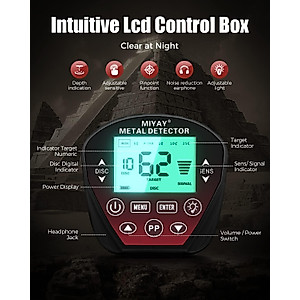 Professional Metal Detector for Adults Waterproof, Gold Metales Detectors Lightweight with LCD Display, Pinpoint & Disc & Notch & All Metal 5 Modes, Set of Metal Detector, Battery Included