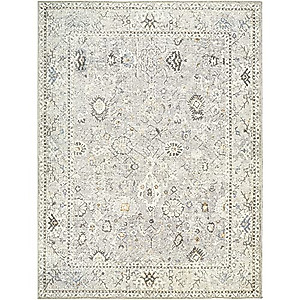 Becki Owens x Surya Davina Damask Area Rug , 7'10" x 10', Light Grey