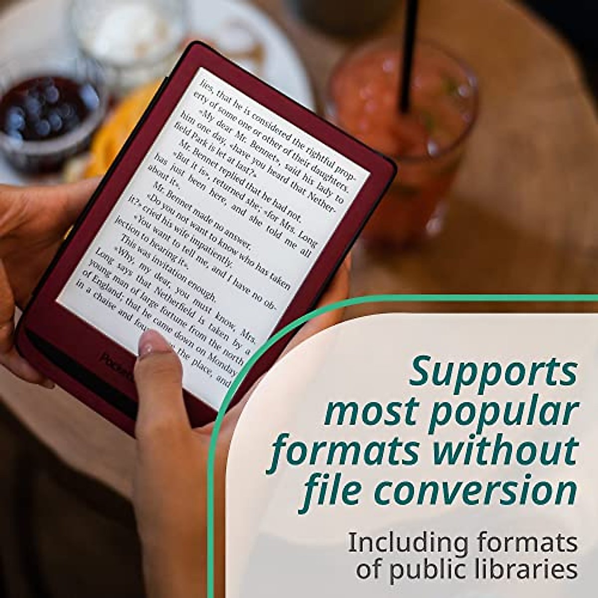 Pocketbook Touch Lux 5 | E-Book Reader | Glare-Free & Eye-Friendly E-Ink Technology | 6ʺ Touchscreen with HD Resolution | Wi-Fi | Adjustable SMARTlight | Micro-SD Slot | E-Reader in Ink Black