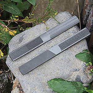 ANDGOO (2 Pack) 4 Way Wood Rasp File, Premium Grade High Carbon Hand File and Round Rasp, Half Round Flat & Needle Files. Best Wood Rasp Set for Sharping Wood and Metal Tools
