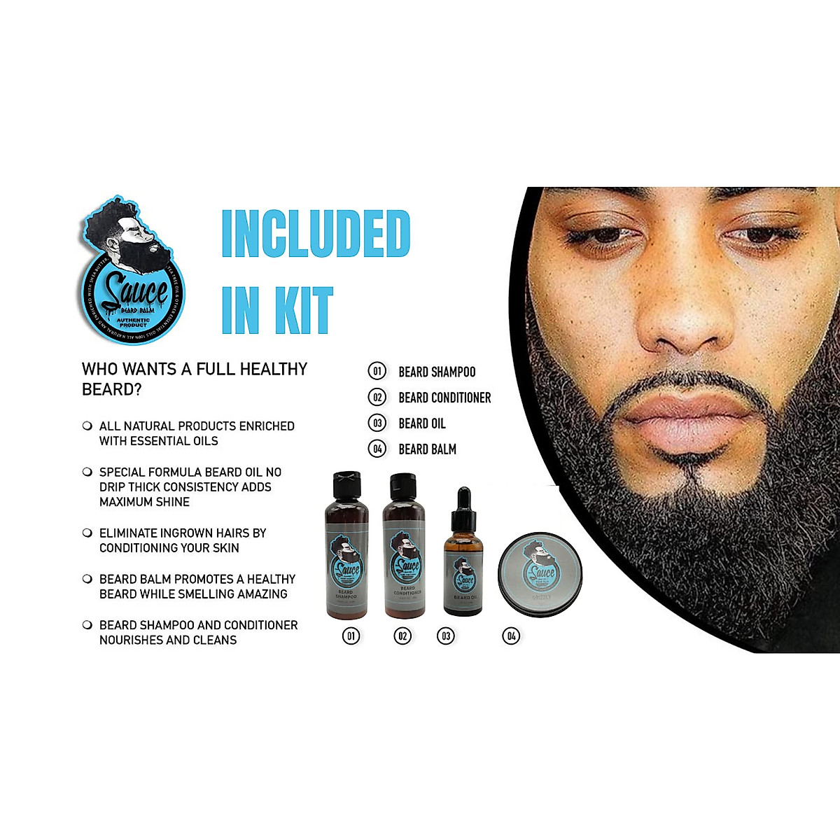 Beard Grooming Kit with Heated Beard Straightener includes 12 items, beard wash, beard oil, beard balm, (Grizzly) Gift idea for men, reusable