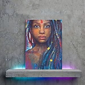 ESyem Posters African Wall Art African American Beautiful Women Poster Abstract Portrait Poster Canvas Art Poster And Wall Art Picture Print Modern Family Bedroom Decor 24x32inch(60x80cm) Frame-style