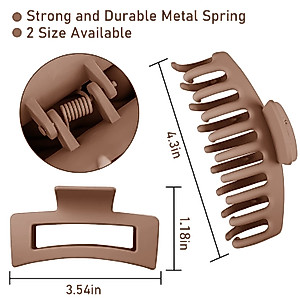 Vintage Matte Hair Claw Clips for Women and Girls - Strong Hold for Thick & Thin Hair (4pcs 4.3 Inch + 4pcs 3.54 Inch)