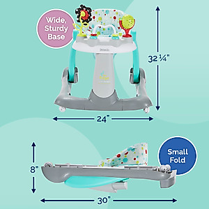 Kolcraft Tiny Steps 2-in-1 Infant & Baby Activity Walker - Seated or Walk-Behind, Jubliee