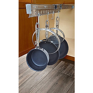 Dr. Organizer Pull Out Cabinet Pot & Pan Organizer, Holds A Complete Set Including Lids, USA Patented, Solid Steel with Soft Close Slide