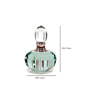 KECHU Delicate Green Empty Crystal Perfume Bottle Refillable Glass 3ml Transparent Green Decor