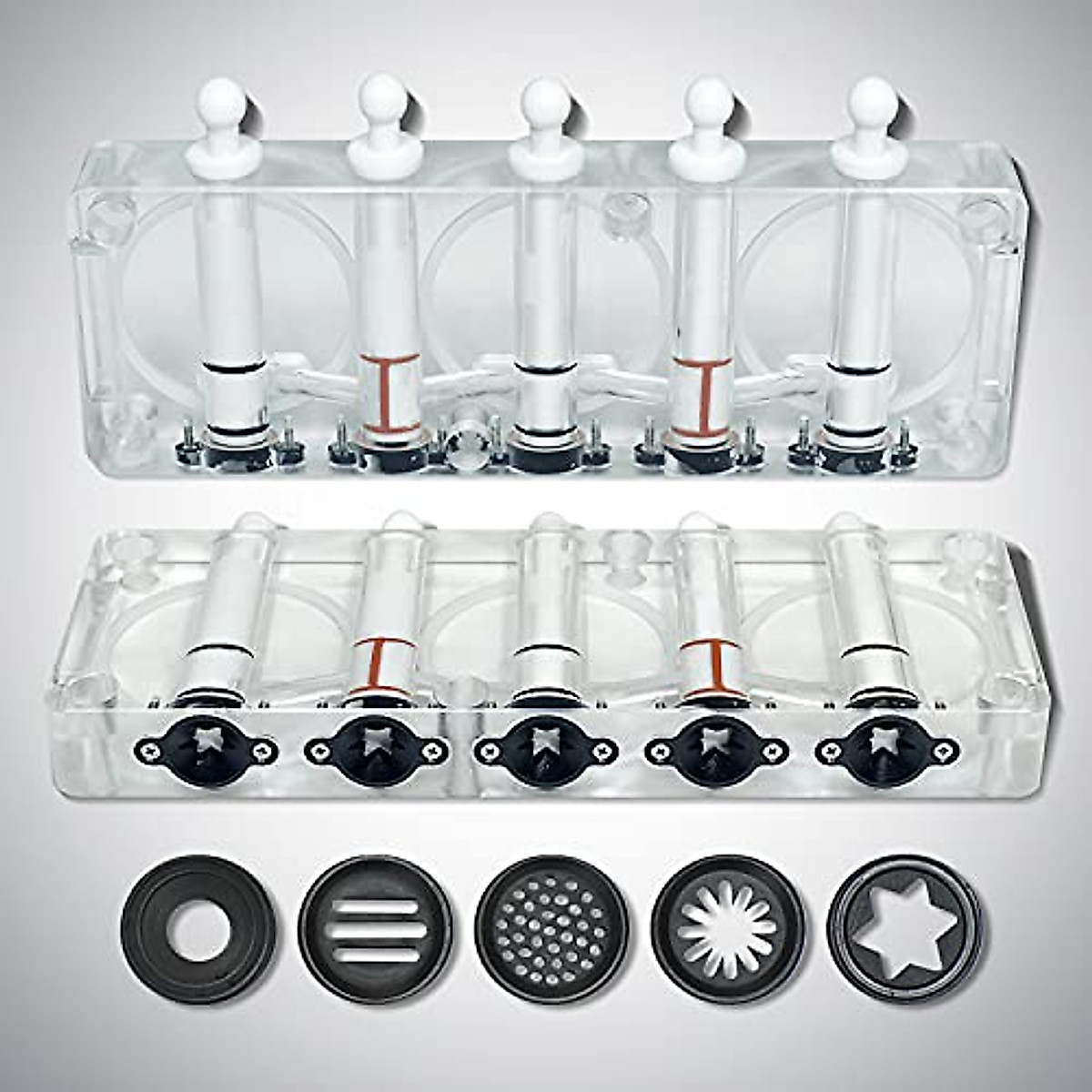 Kolice Commercial 5 Flavors Soft Ice Cream Machine, 3+2 Mixed Flavors Gelato Ice Cream Maker-ETL Certificate, Upper Tanks Refrigerated, Full Transparent Dispenser Set