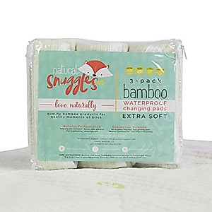 Absorbent Bamboo Baby Changing Table Pads 3 Pack - Reusable Extra Soft Baby Diaper Changing Liners - Leak-Proof - Stain Protective Cover for a Changing Dresser- Extra Large