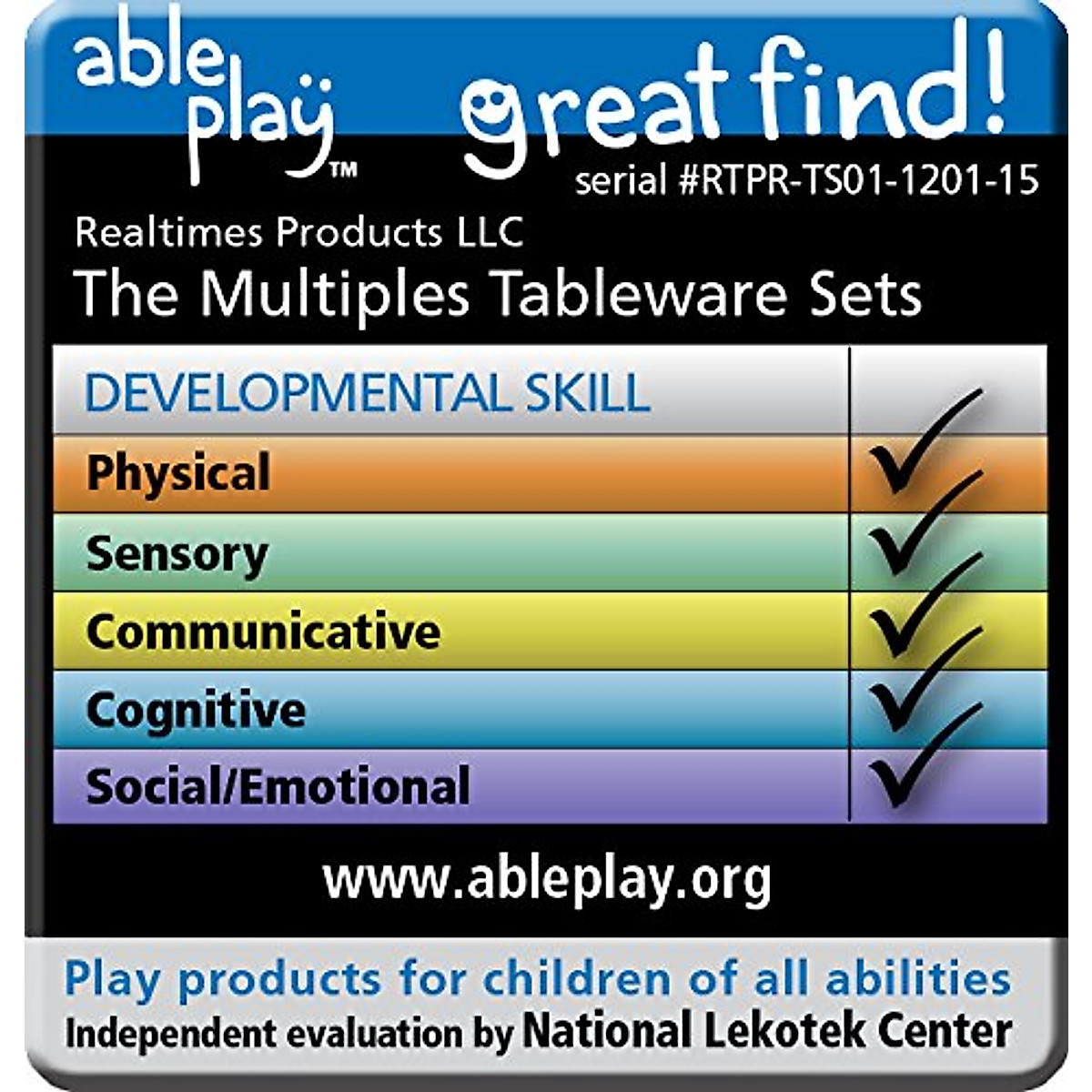 theMultiples Times Table Dinnerware 12-Piece 9 inch Melamine Plate Set