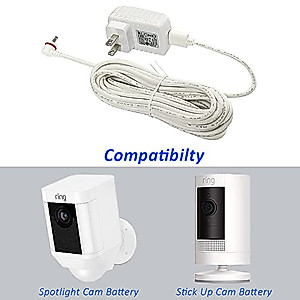 KAROTTO 16Ft Charging Cable with Adapter for Ring Camera,Ring Power Cord for Ring Stick Up Cam Battery,Ring Spotlight Cam Battery