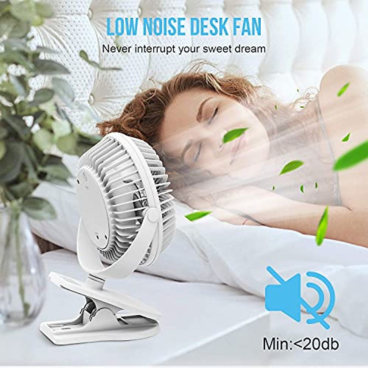 Small Desk Fan & Clip on Fan-2 Pack Bundle Deal - White