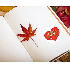 Top label Be Bright Motivational Saying Stickers,Be Happy Be You Inspirational Sealing,Encouraging Self-Adhesive Label for Phone, Scrapbook,Laptops,Water Bottle,Gift,1.5 Inch,500 Pcs Per Pack.