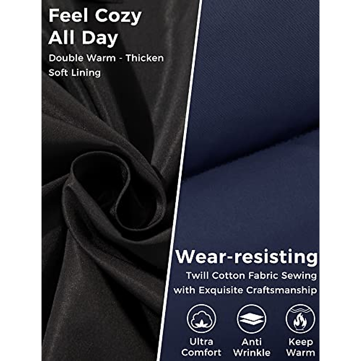 Wantdo Men's Heavy Winter Coat Windbreaker Quilted Jackets Outerwear Navy Medium