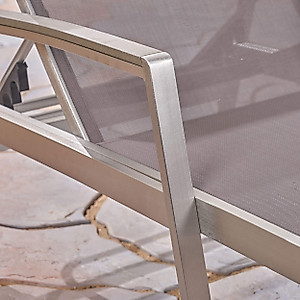 Christopher Knight Home Joy Outdoor Mesh and Aluminum Chaise Lounge (Set of 4), Gray