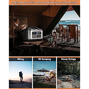 Steelite Portable Solar Power Station, 2220Wh Solar Generator with 6 2200W AC Outlets Peak 4500W, 18-Port Lithium Battery Backup with LED Light for Outdoor Camping, Home Use, Emergency