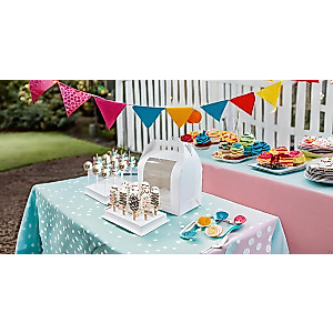 Hzzycaxli 4 Pack Portable Cake Pop Holder Boxes,Cake Pop Boxes Packaging, Cake Pop Display Stand with Clear Window,white Cakesicle boxes