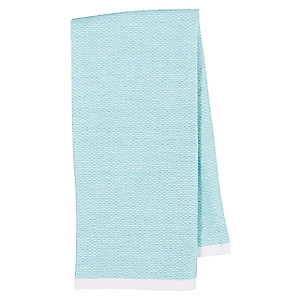 Reversible Terry Web Kitchen Towels | Set of 6 18 x 28 Inch Absorbent, Durable, Beautiful, and Luxuriously Soft Kitchen Towels | Perfect for Kitchen Spills, Cleaning, and Drying Your Hands - Aqua