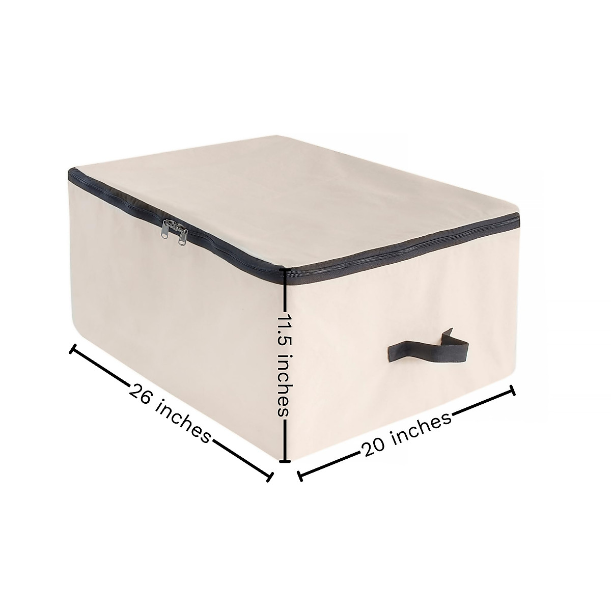 Canvas Storage Bags for Comforters and Blankets - X-Large Zippered Storage Bags for Blankets, Comforters, and Clothes - Easy Storage Under Bed, 100% Cotton, Breathable with Carrying Straps (2 Bags)