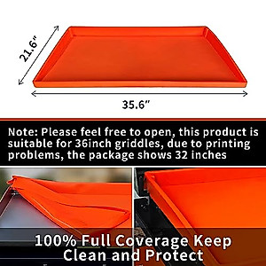 Wrpaulk 36" Silicone Griddle Mat Cover for Blackstone,Full Coverage Food Grade Griddle Grill Mat,Protects Grill Year-Round from anmial,Debris and Rust,Color:Orange